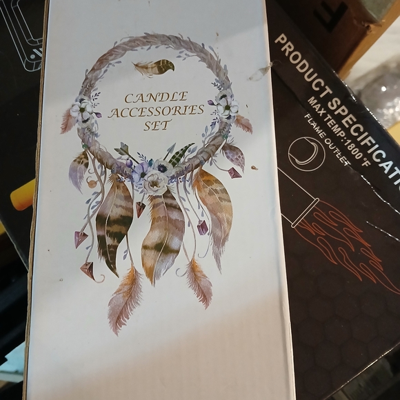 Dining | Candle Accessories Set With Feather Design | Poshmark